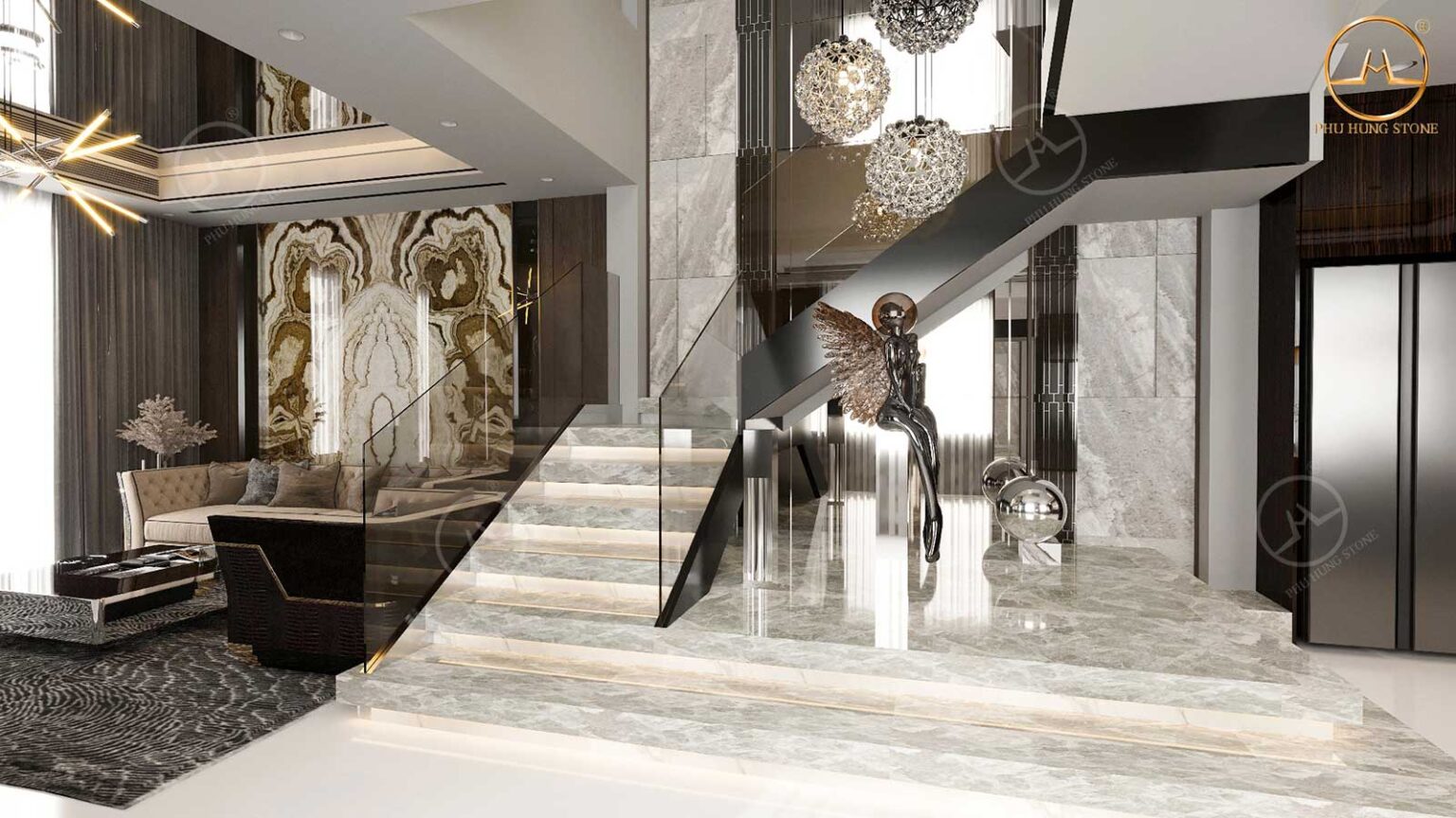 Đá Marble Xám Sa Mạc - PHÚ HƯNG STONE